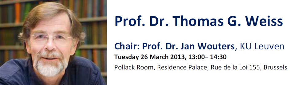 Lezing met Prof. Dr. THomas G. Weiss "Is there a future for the United ...